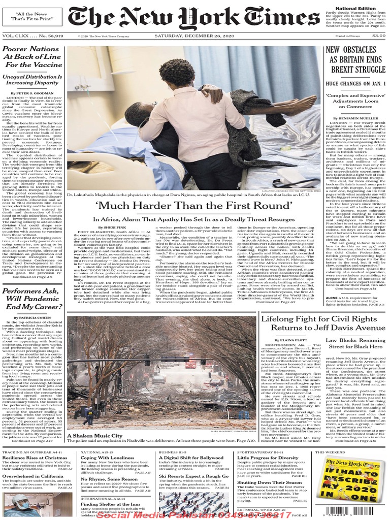 26 Dec NYT National | PDF | The New York Times | Business