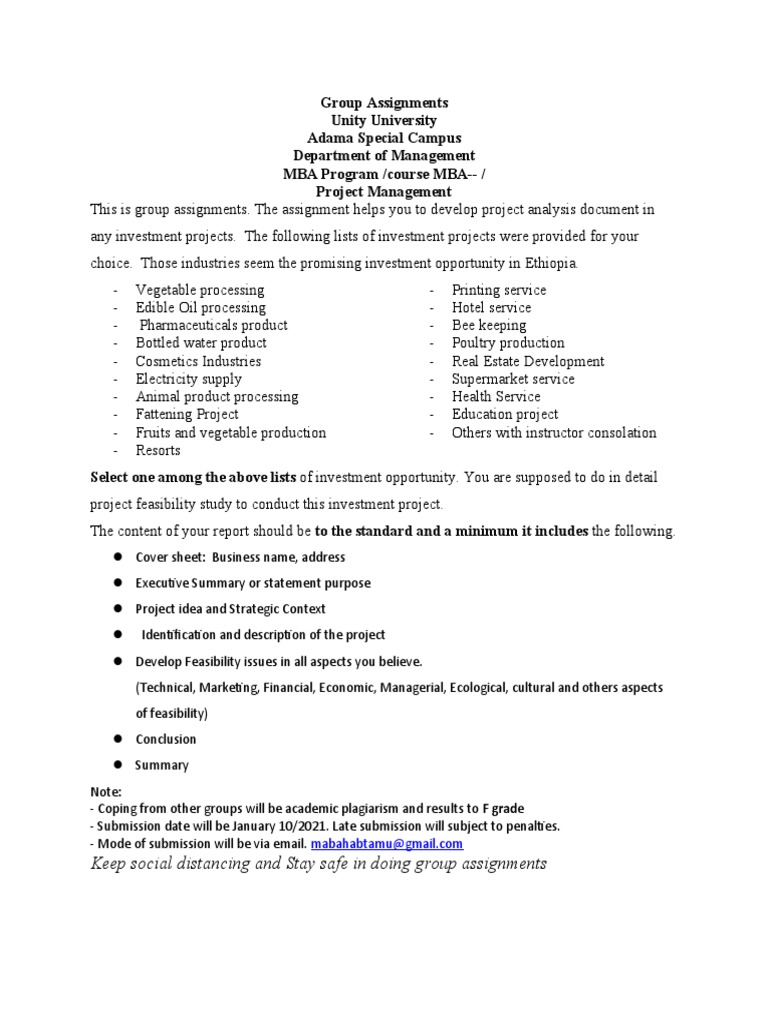 Assignments 1 Project Management | PDF