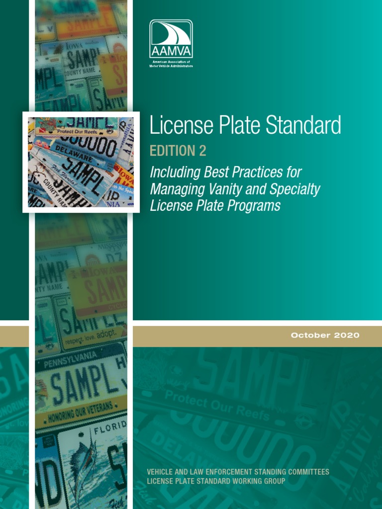 AAMVA 2020 License Plate Standard - Final | PDF | Vehicle Registration ...