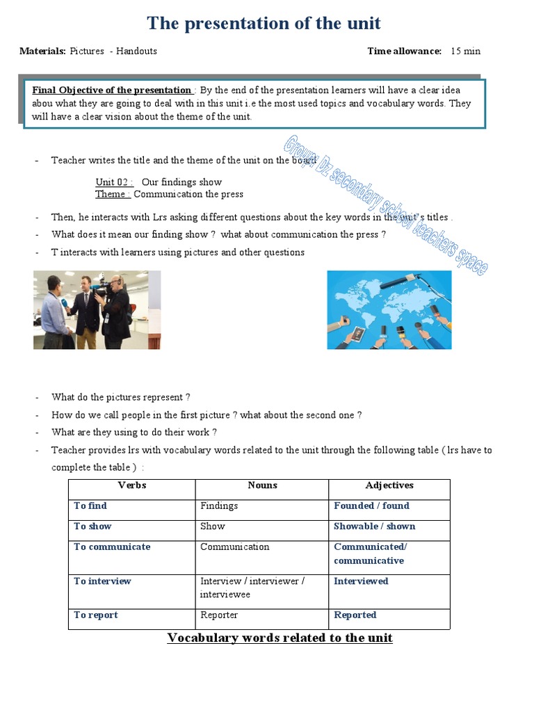 Vocabulary Words Related To The Unit | PDF | Newspapers | News