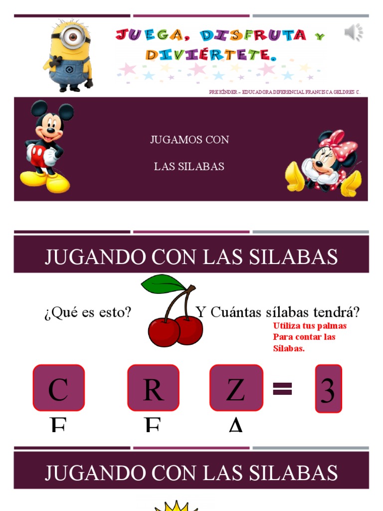 Juego de Sílabas para Pre Kínder | PDF