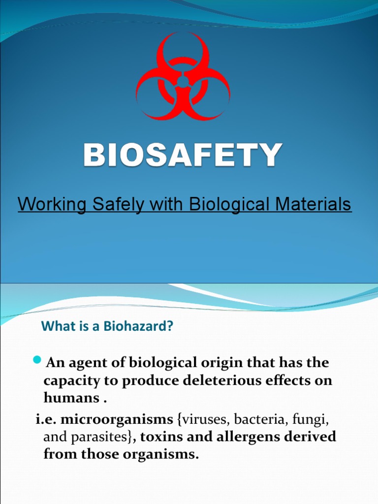 Safe Handling of Biological Materials | PDF | Prevention | Clinical ...