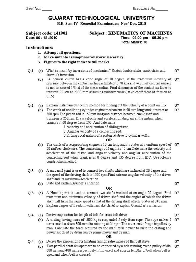 GTU Kinematic Paper | PDF