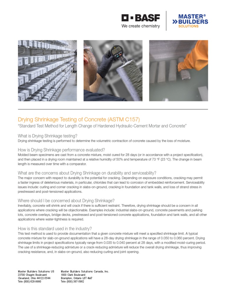 Drying Shrinkage Testing of Concrete (ASTM C157) | PDF | Prestressed ...