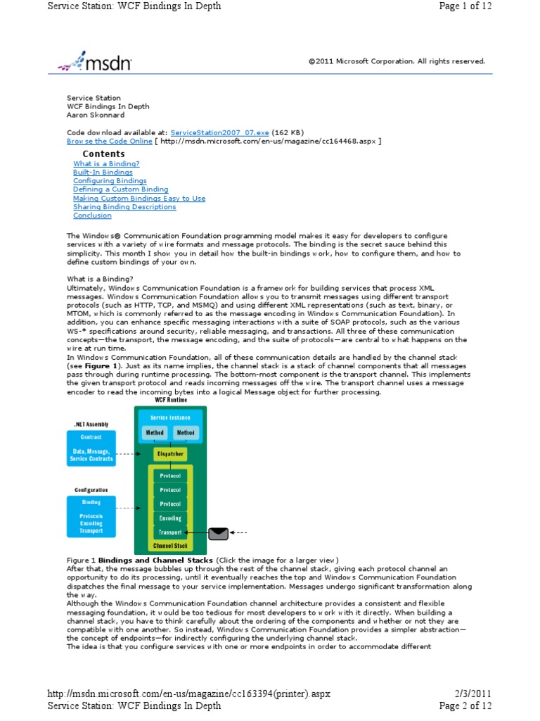 WCF Bindings in Depth | PDF | Windows Communication Foundation | Soap