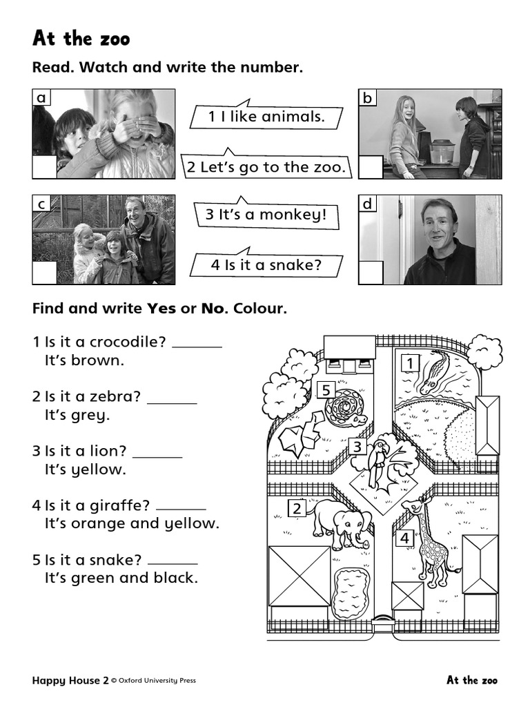 At The Zoo: Read. Watch and Write The Number | PDF
