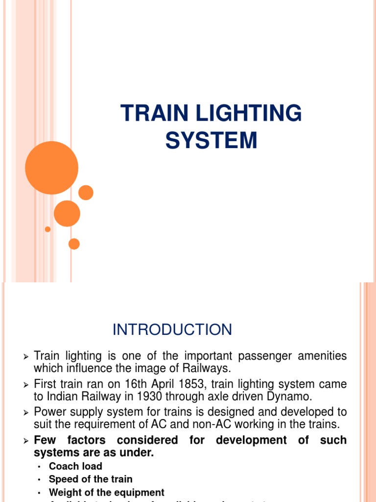Train Lighting System | PDF | Locomotives | Alternating Current