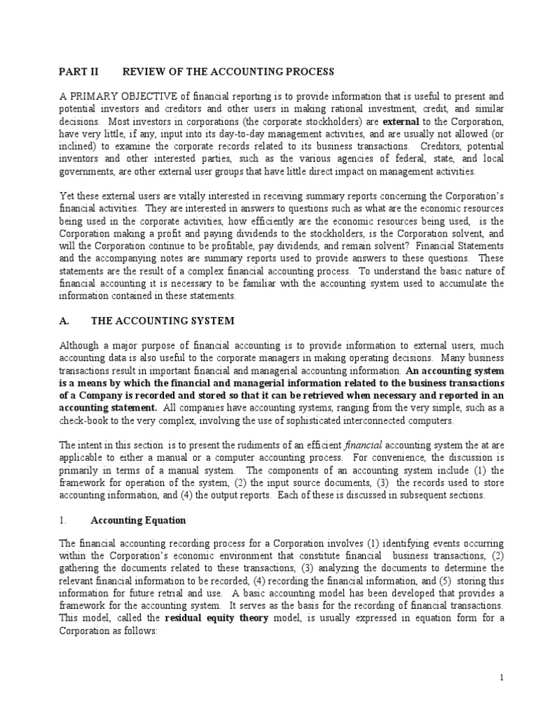 Part Ii Review of The Accounting Process | PDF | Retained Earnings ...