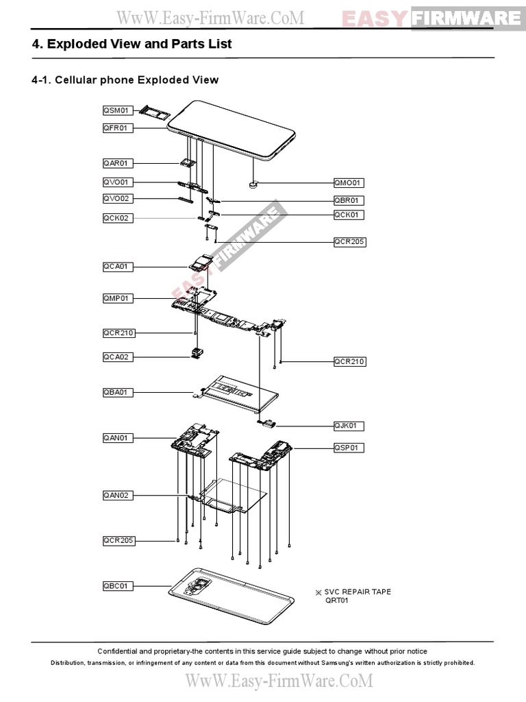 Firmware: 4. Exploded View and Parts List | PDF
