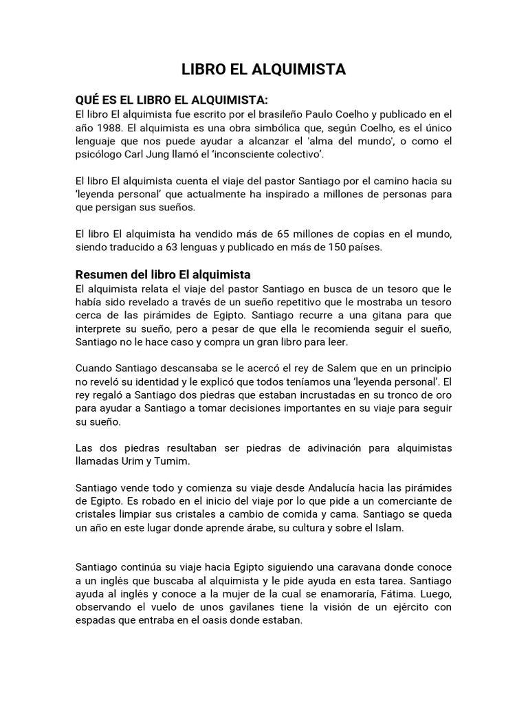 Libro El Alquimista | PDF | Alquimia