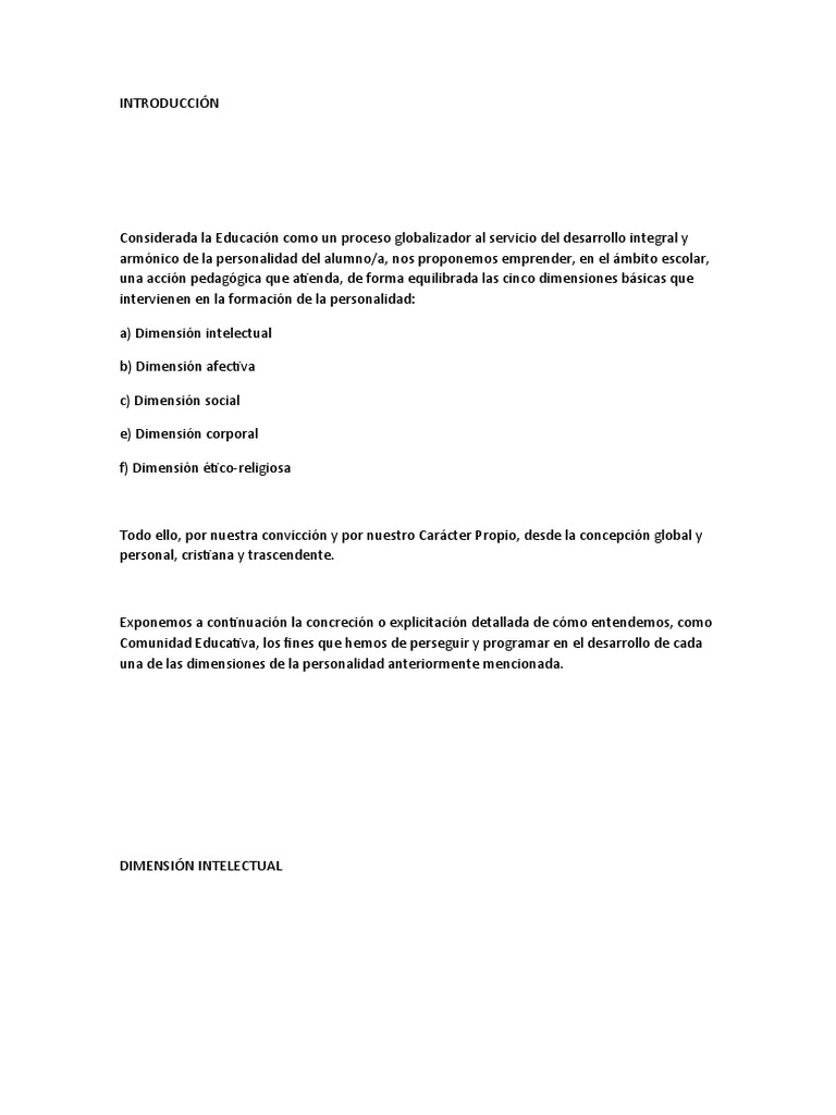 Dimensión Intelectual | PDF | Aprendizaje | Desarrollo personal