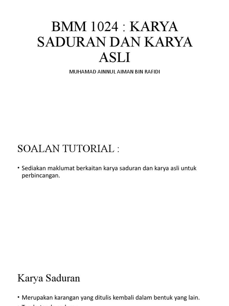 Karya Saduran vs Karya Asli: Panduan SEO | PDF | Karier & Perkembangan ...