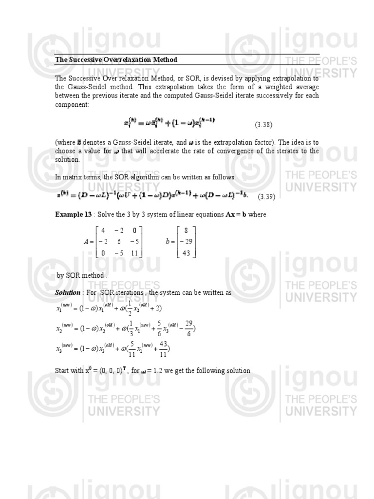 The Successive Overrelaxation Method | PDF