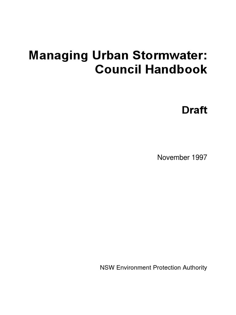 Managing Urban Stormwater: Council Handbook: Draft | PDF | Stormwater ...