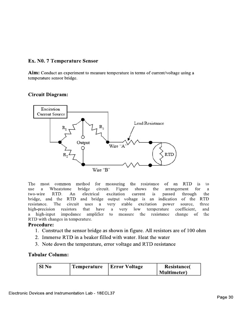 Exp No 07 Temperature Sensor | PDF