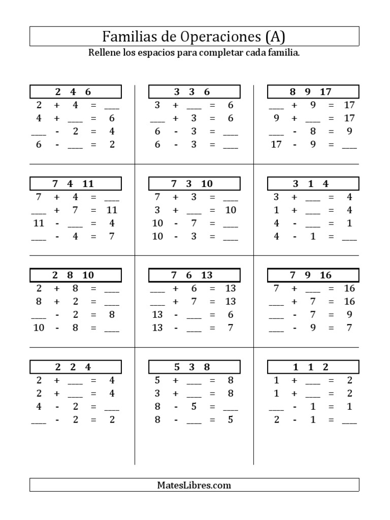 Operaciones Matemáticas Básicas | PDF