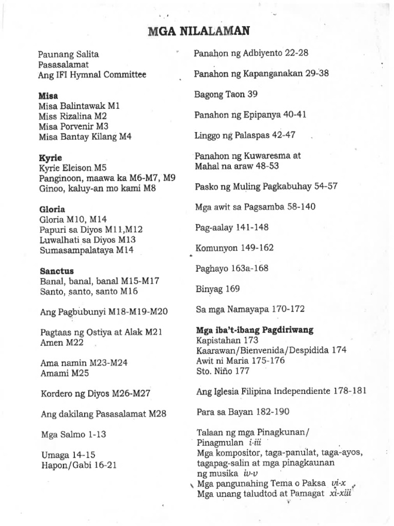 Mga Awit Sa Pagsamba M1-M30 PDF | PDF