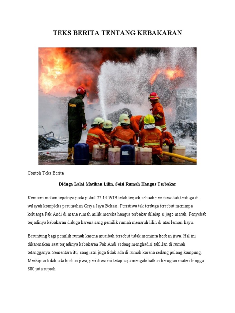 Teks Berita Tentang Kebakaran | PDF