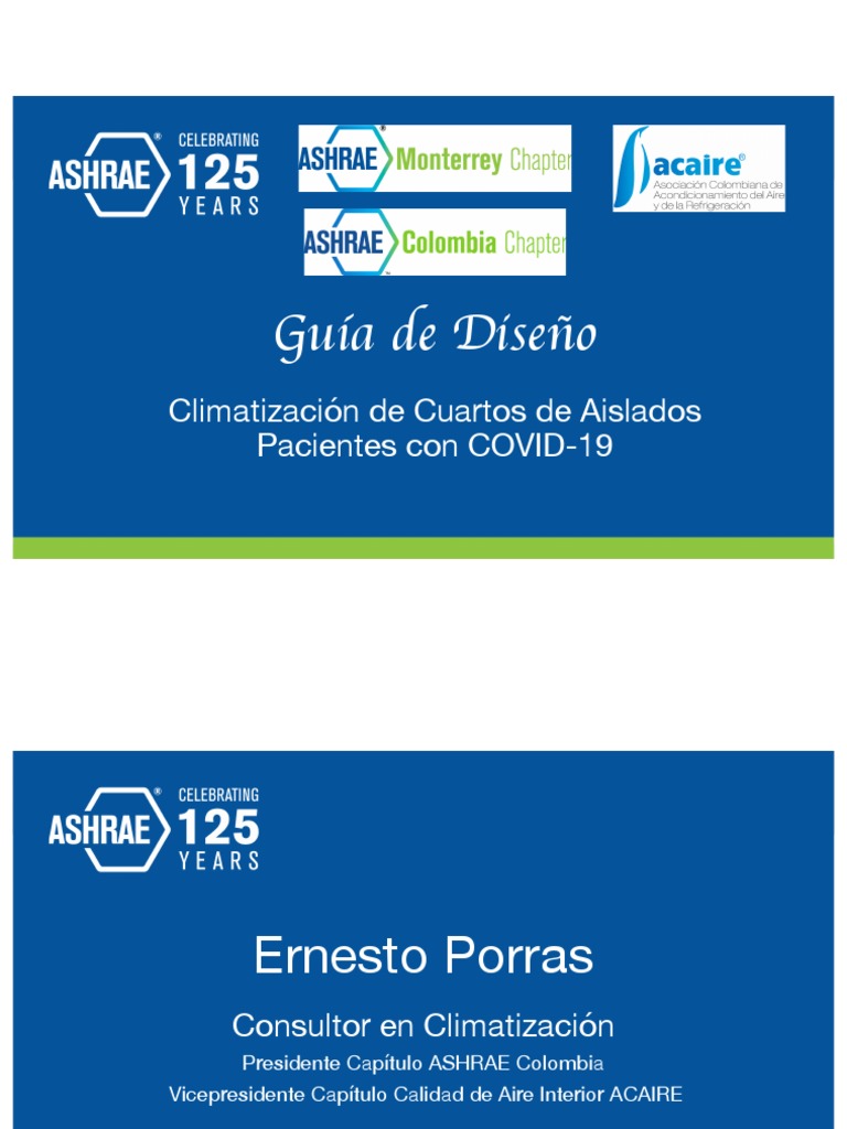 Guía de Diseño Cuarto de Aislados COVID-19 - Versión ASHRAE PDF | PDF ...