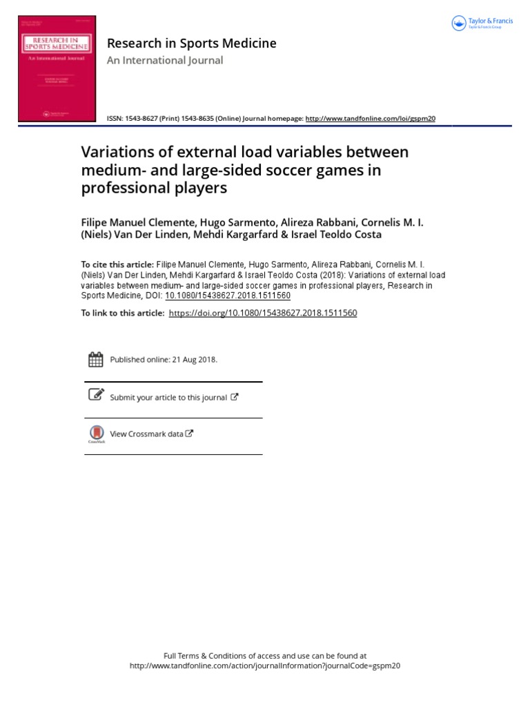 207 Variations of External Load Variables Between Medium and Large ...