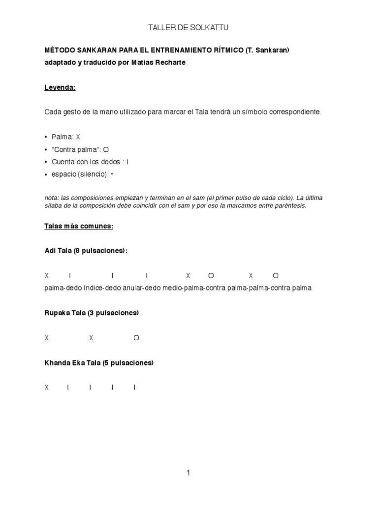 Solkattu Lima-1 | PDF | Ritmo | Tempo