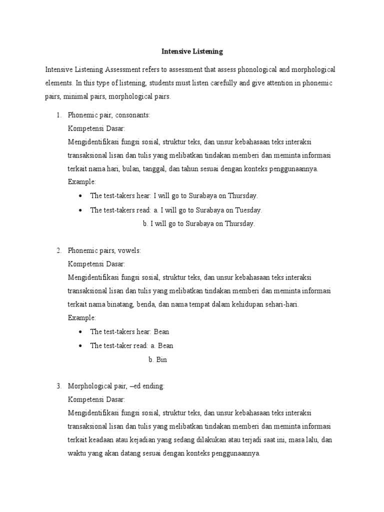 Intensive Listening | PDF