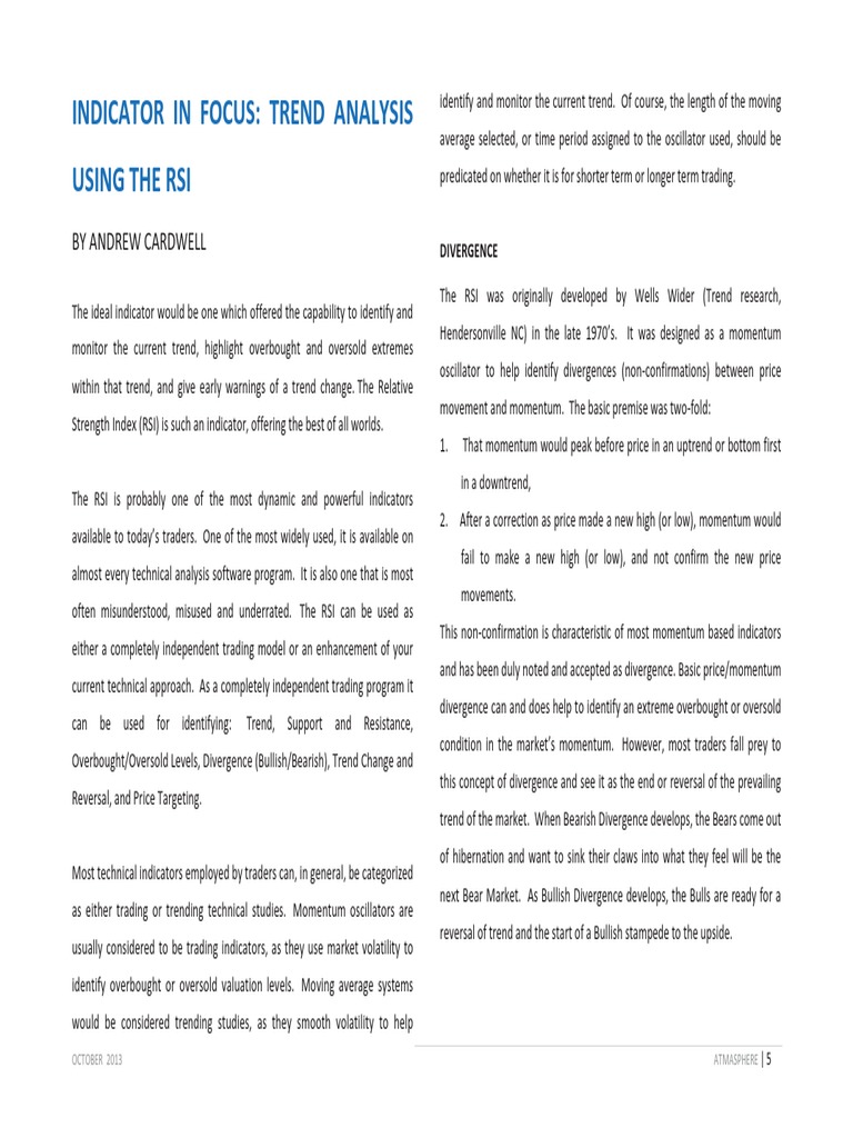 Andrew Cardwell - Using The RSI | PDF | Market Trend | Financial Markets