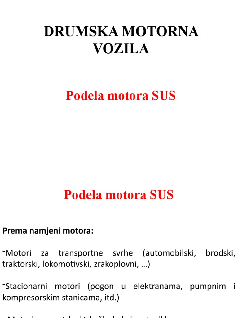 Podela Motora SUS | PDF