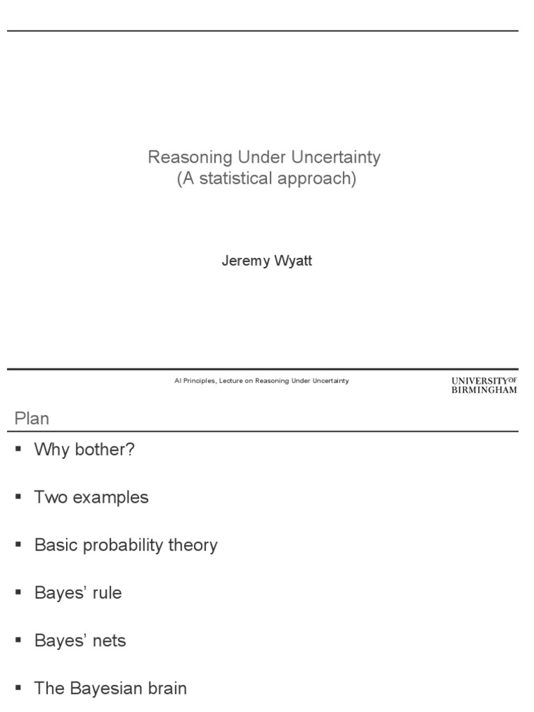 Reasoning Under Uncertainty in AI | PDF | Probability | Random Variable