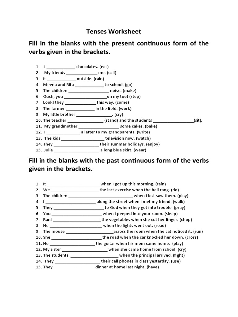 Grade 4 Verb Tenses Worksheet | PDF | Language Arts & Discipline | Home ...