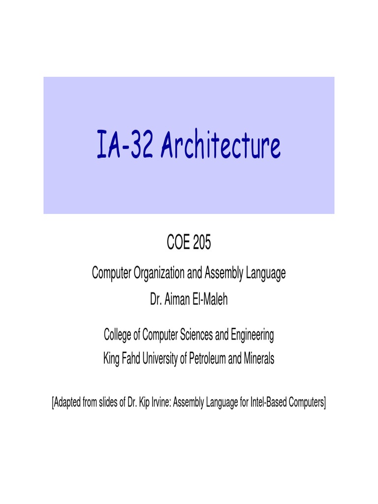Evolution of the IA-32 Architecture: A Technical Review of Intel's x86 ...