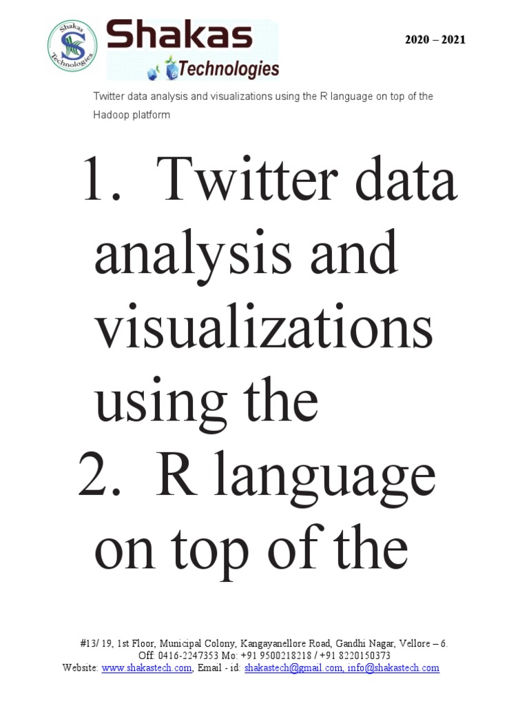 Twitter Data Analysis and Visualizations Using The R Language On Top of The Hadoop Platform ...