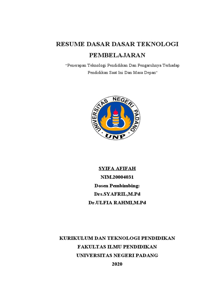 RESUME DASAR DASAR TEKNOLOGI PEMBELAJARAN p14 | PDF