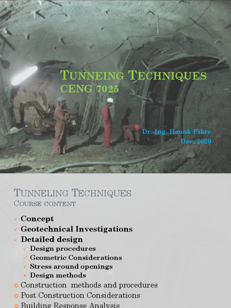 Analysis of Tunneling Techniques Using Numerical Methods: A Case Study ...