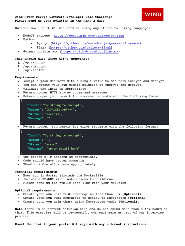 "Input" "Output" "Status" "Message": "My String To Encrypt ...