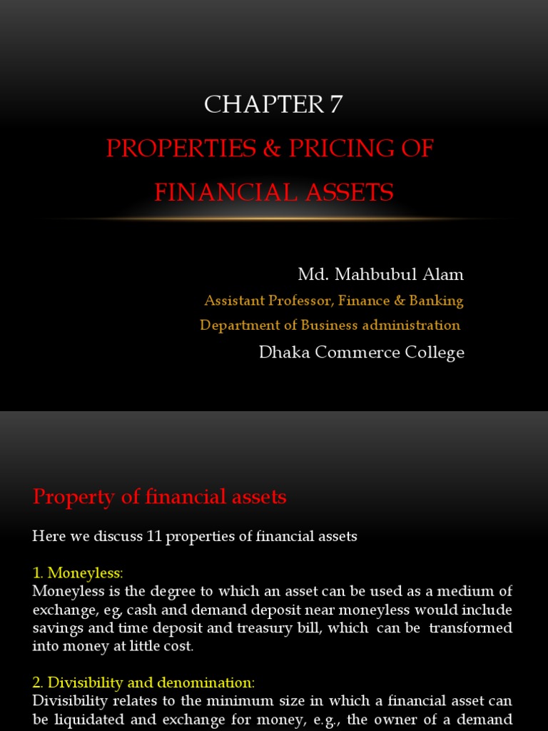Chapter 7 Properties Pricing of Financial Assets | PDF | Bonds (Finance ...