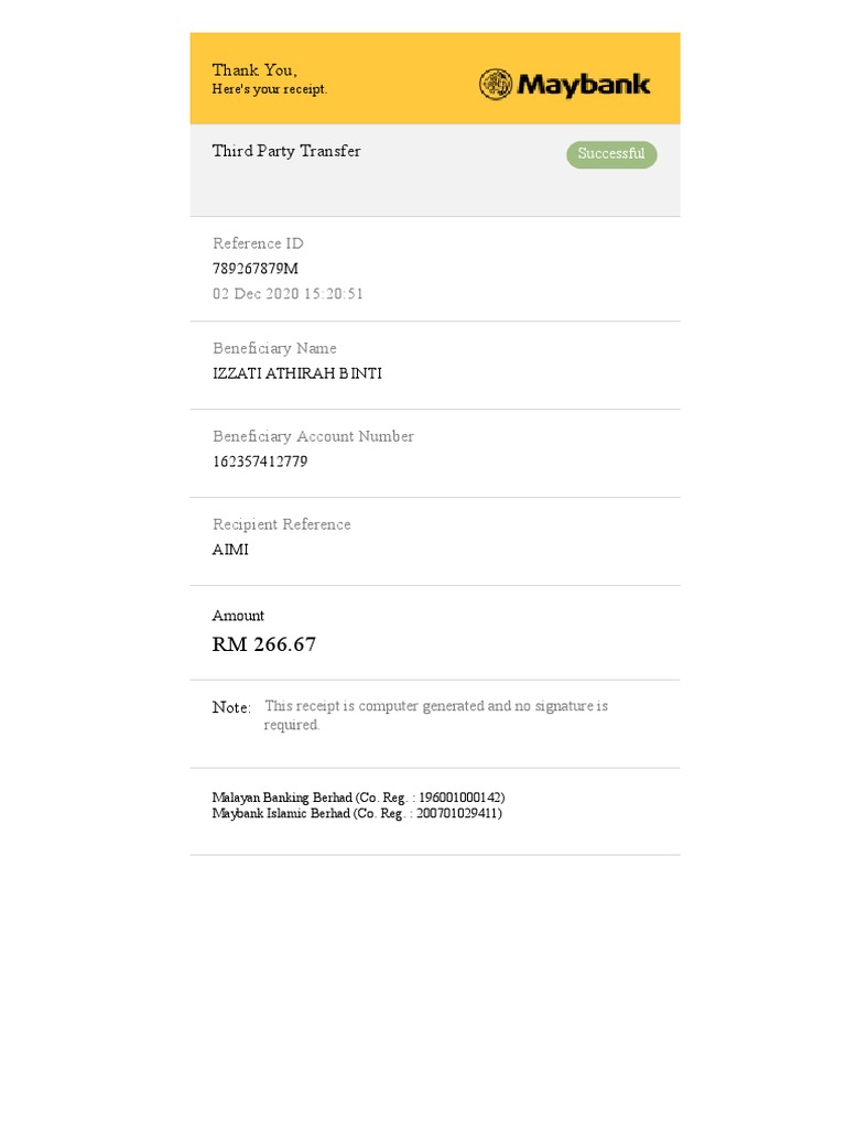 Payment Receipt Confirmation | PDF