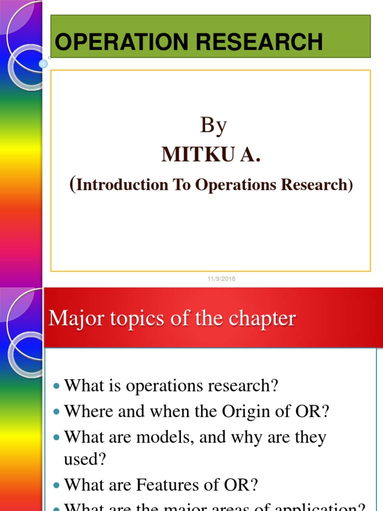 Introduction to Operations Research | PDF | Conceptual Model ...