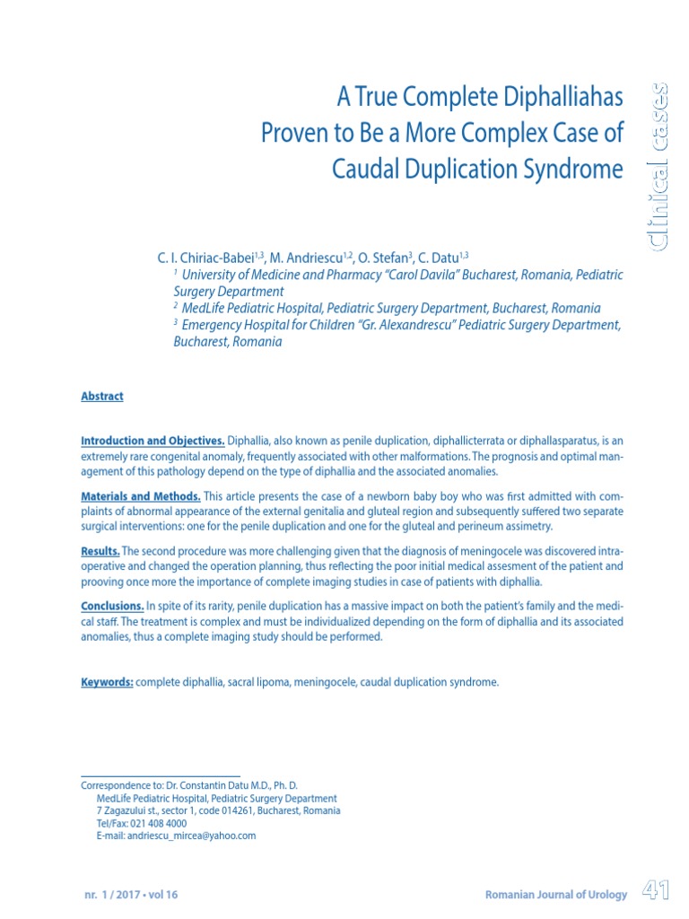 Complex Diphallia Case Study | PDF | Animal Anatomy | Human Anatomy