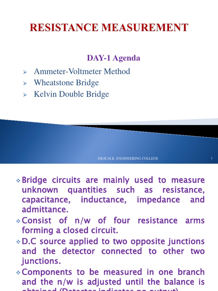 Engineering Measurement Techniques | PDF | Electrical Resistance And ...