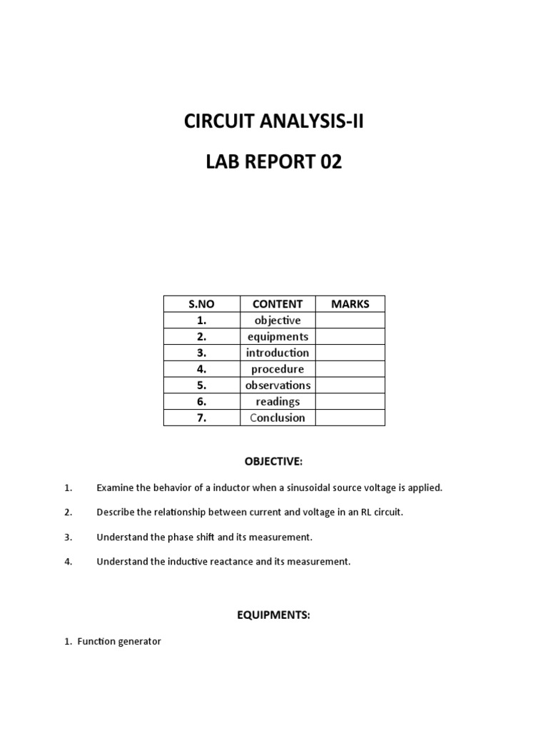 LCA Lab Report 2 | PDF | Electrical Network | Voltage