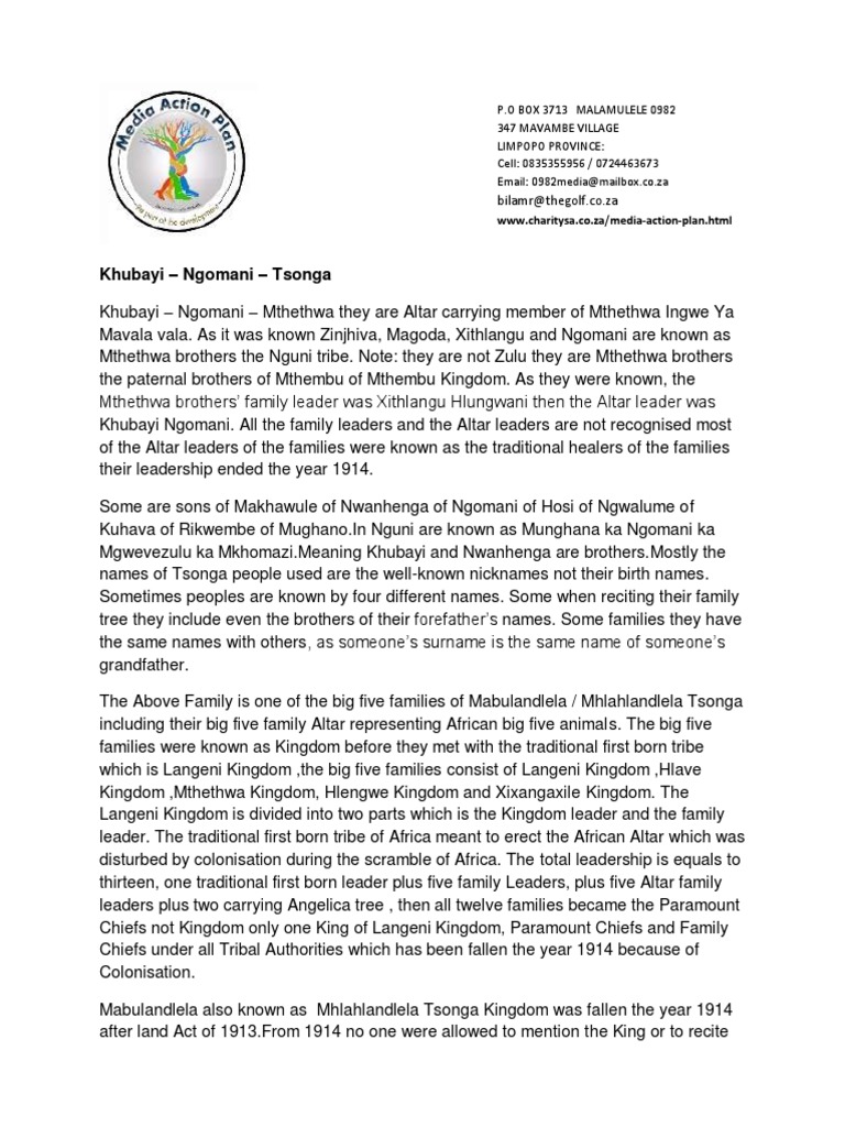 Mthethwa and Ngomani Clan History | PDF | Southern Africa