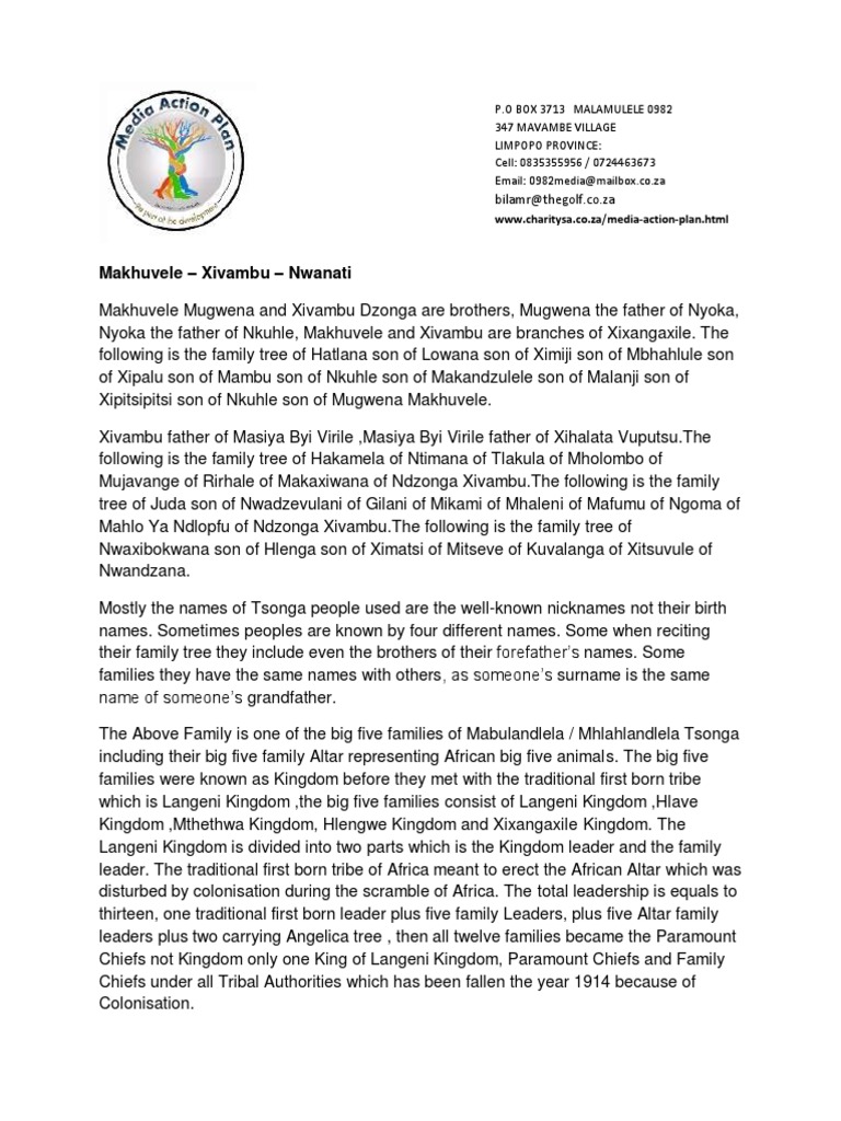 Makhuvele Xivambu Nwanati | PDF | Southern Africa