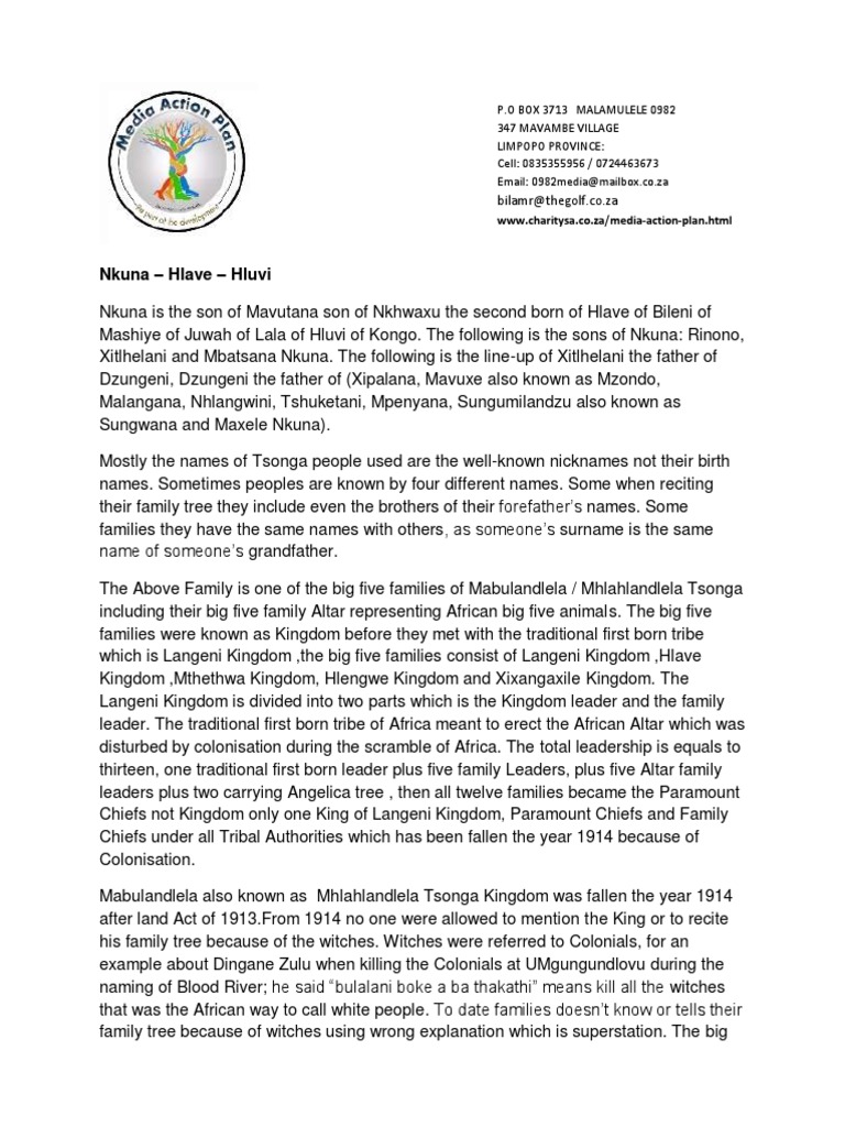 Nkuna - Hlave - Hluvi | PDF | Southern Africa