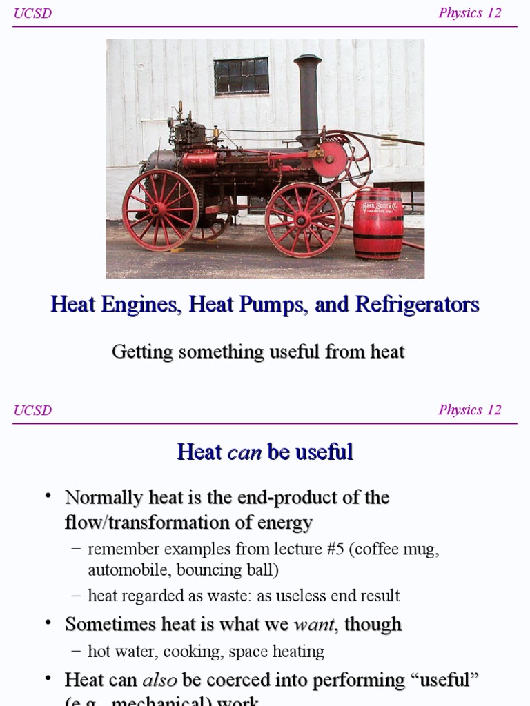 Heat Engines, Heat Pumps, and Refrigerators | PDF | Entropy | Heat