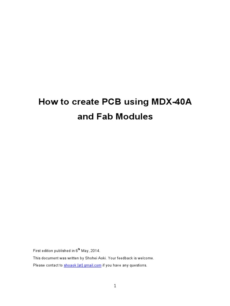 How To Create PCB Using MDX-40A and Fab Modules | PDF | Computer File ...