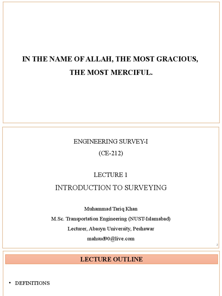 Introduction To Surveying | PDF | Surveying | Geodesy