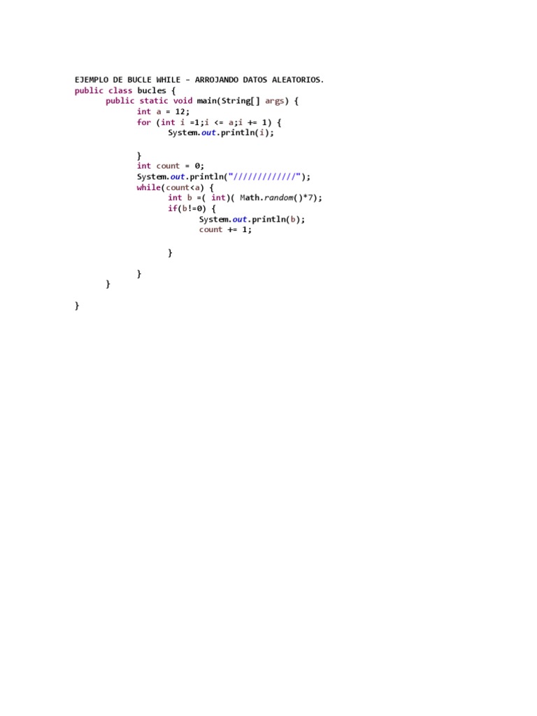 Clase While en Java Apuntes | PDF