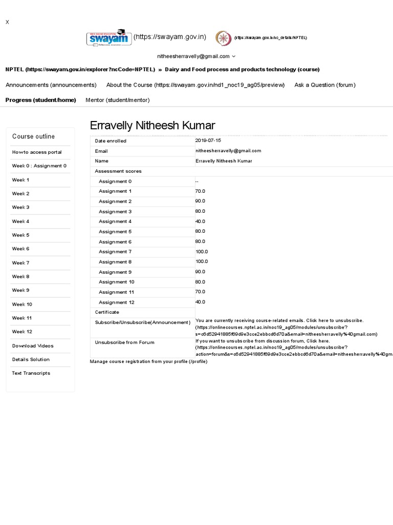 Dairy and Food Process and Products Technology - Course Progress | PDF ...