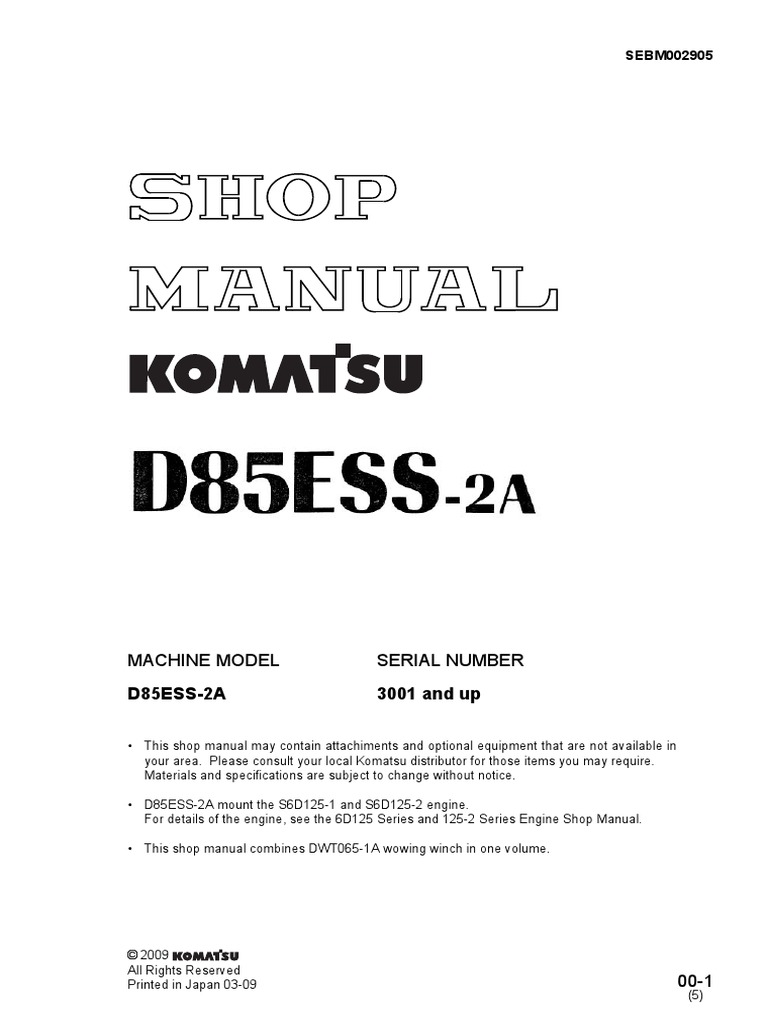 D85 Shop Manual Pdf Download Free Pdf Motor Vehicle Car
